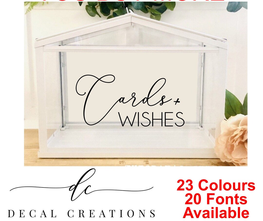 4 Sizes Cards and Well Wishes L Decal | Wedding Sign | Wishing Well ...