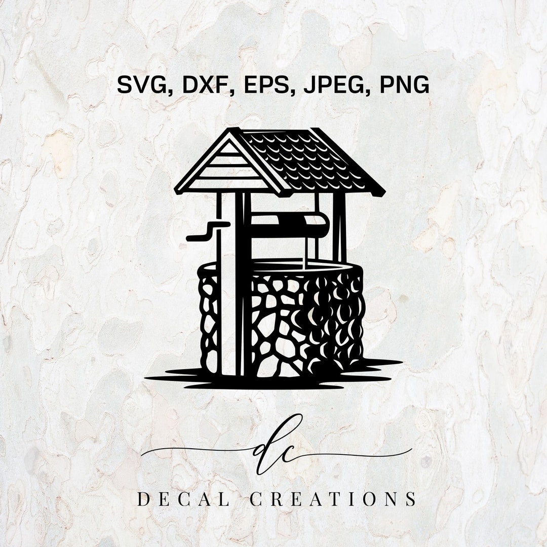 BUY 3 GET 1 FREE.. Wishing Well Stone Water Well Silhouette Clipart ...
