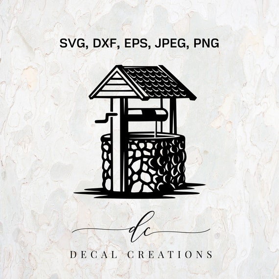 BUY 3 GET 1 FREE.. Wishing Well Stone Water Well Silhouette - Etsy