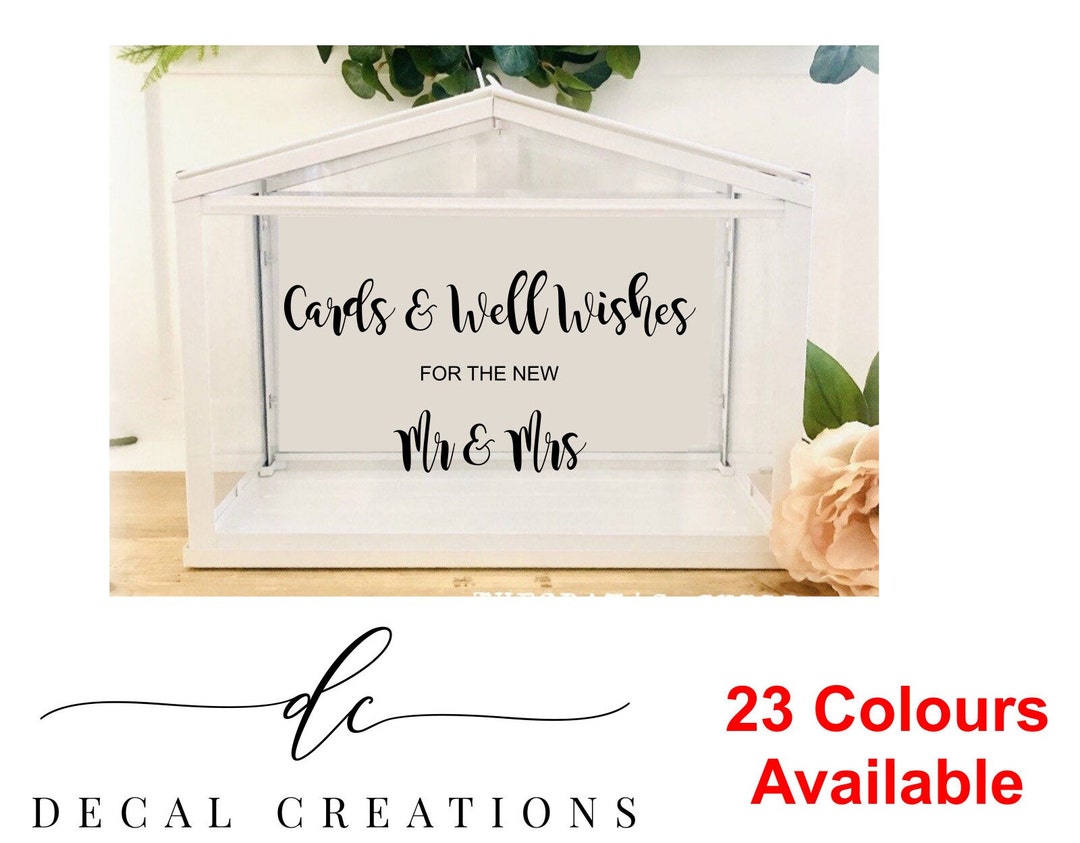 4 Sizes Cards and Well Wishes L Decal | Wedding Sign | Wishing Well ...