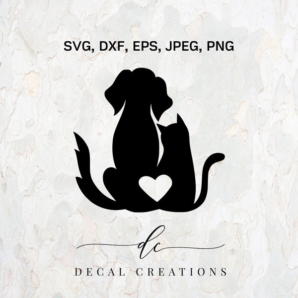 Dog and Cat Svg - Etsy