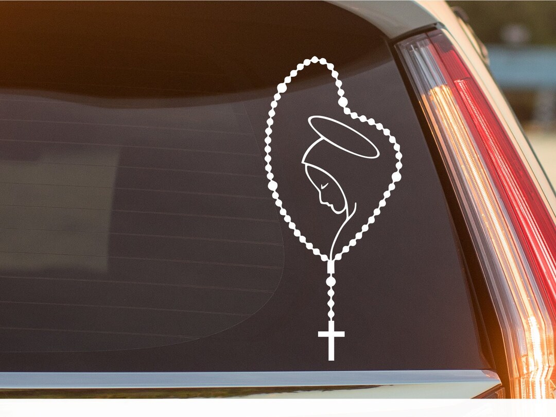 20 Colours Virgin Mary Rosary Beads, Vinyl Decal, Pray, God, Religion ...