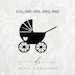 BUY 3 GET 1 FREE.. Baby Pram Stroller Clipart Digital Cut File Design ...