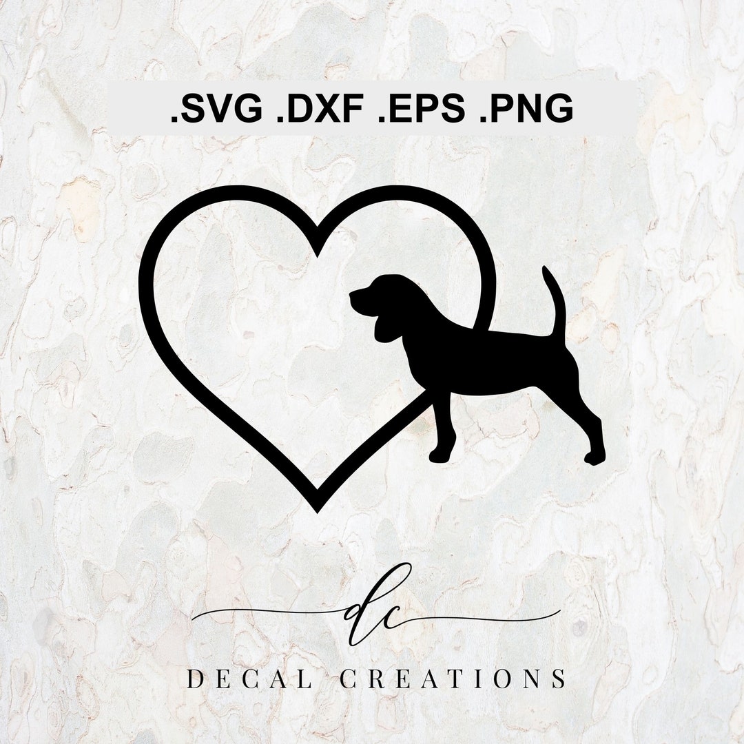 BUY 3 GET 1 FREE.. Beagle Love Heart Dog Silhouette Clipart Digital Cut ...