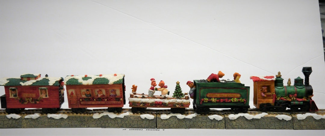 Vintage Collection North Pole Express Mini Teddy Train Set 1994 Resin ...