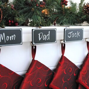 Haute Decor the Original Mantle Clips Stocking Holders With Chalkboard ...
