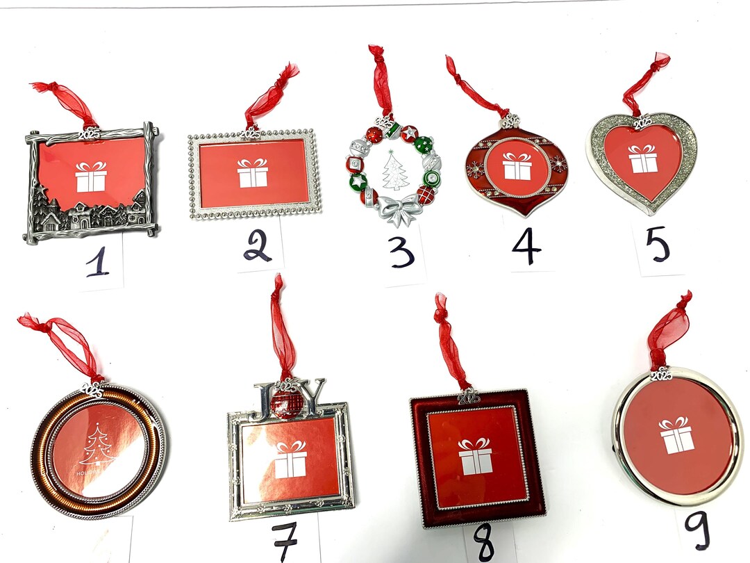 Holidays Christmas Picture Photo Metal Frame Ornament 2025 Select ...