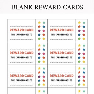 Blank Reward Cards Reward Cards Routine Cards Kids Reward - Etsy