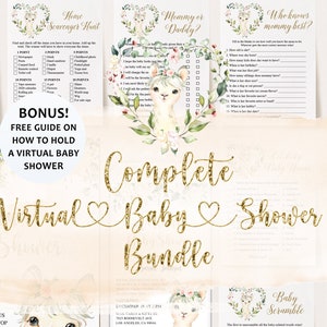 Virtual Baby Shower Full Bundle, Virtual Baby Shower Invitation ...