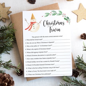 Christmas Trivia Quiz, Christmas Trivia Game, Christmas Quiz, Christmas ...