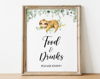 PRINTABLE Sloth Baby Shower Signs Sloth Table Signs Sloth - Etsy