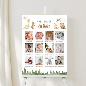 Baby's First Year Poster Template, Baby's First Year Milestone Board ...