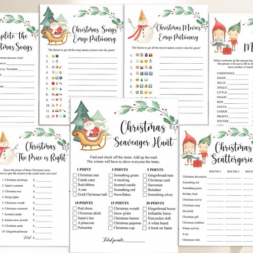 12 Christmas Games Printable Bundle Christmas Party Games - Etsy