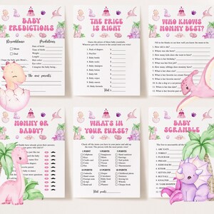 14 Girl Dinosaur Baby Shower Games Girl Dino Baby Shower Games Pink ...