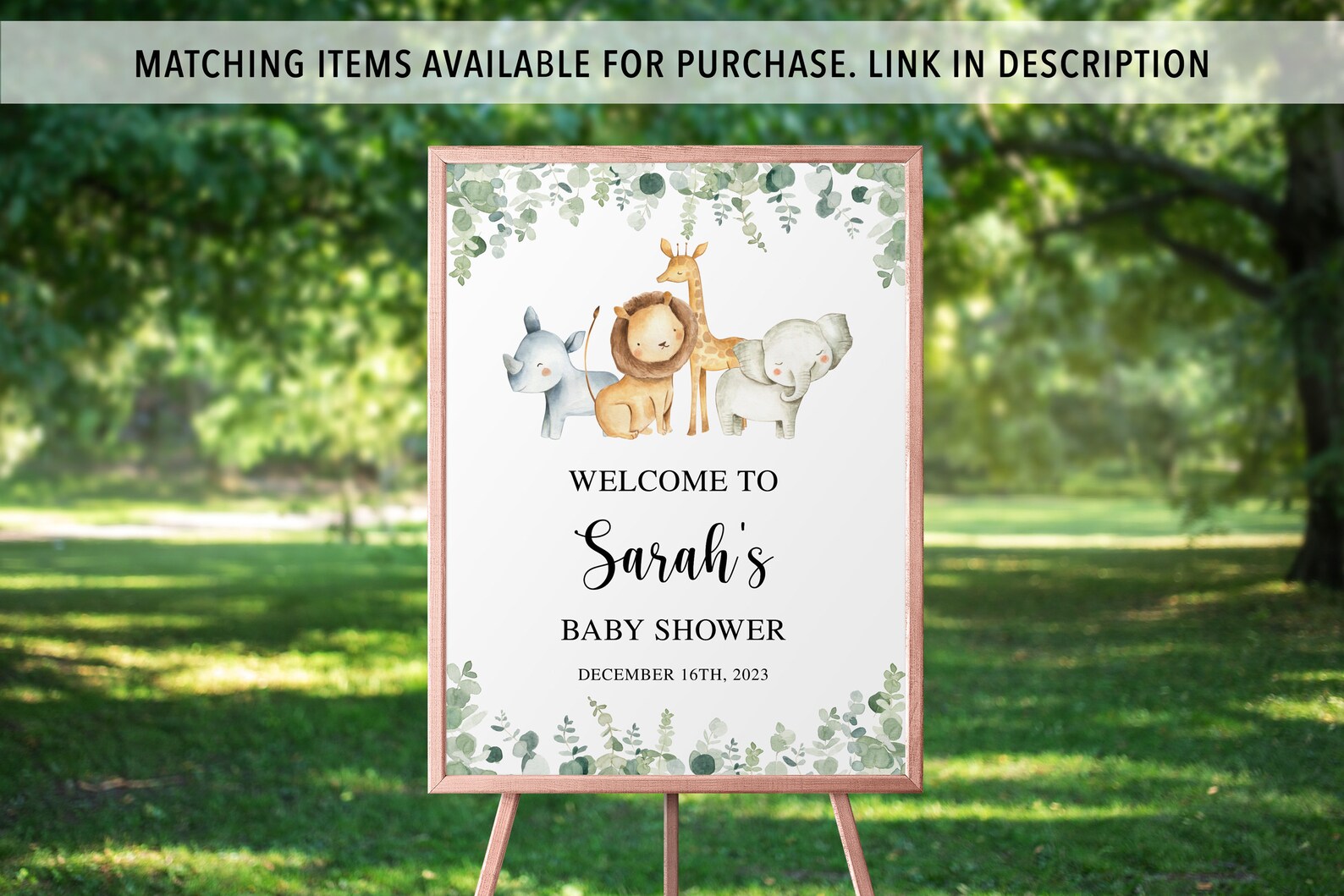 Editable Safari Baby Shower Banner Safari Baby Shower Banner | Etsy