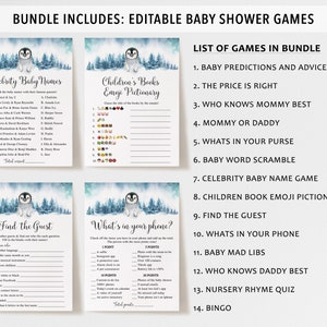 Penguin Baby Shower Bundle, Penguin Baby Shower Invitation, Penguin ...