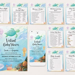 Virtual Baby Shower Full Bundle, Virtual Baby Shower Invitation ...