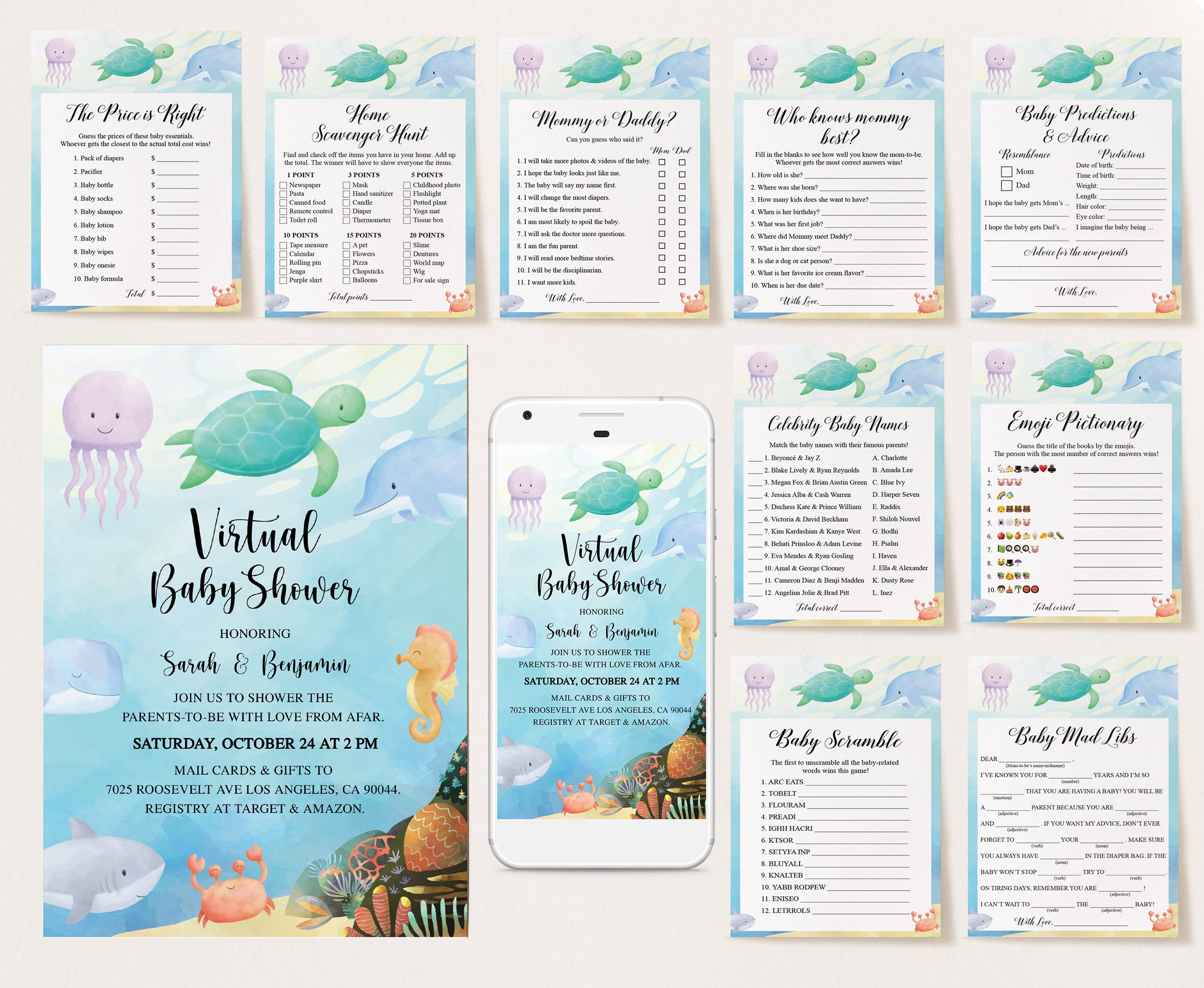 Virtual Baby Shower Full Bundle Virtual Baby Shower - Etsy