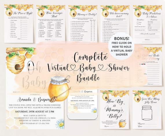 Virtual Baby Shower Full Bundle Virtual Baby Shower | Etsy