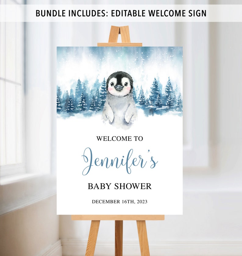 Penguin Baby Shower Bundle Penguin Baby Shower Penguin Baby - Etsy