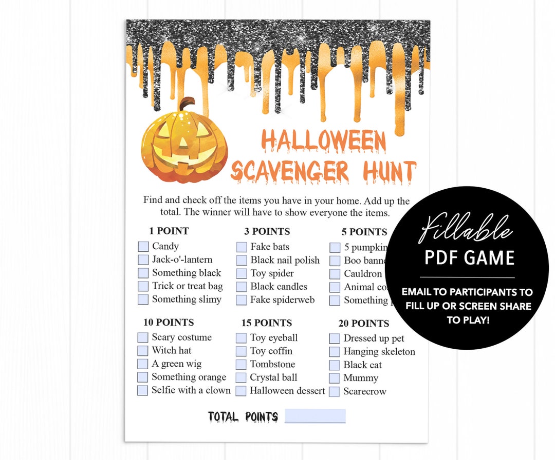 Halloween Scavenger Hunt, Virtual Halloween Games, Family Halloween ...