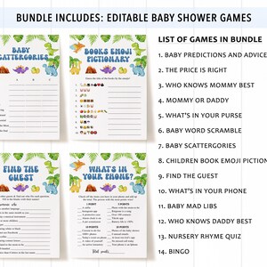 14 Dinosaur Baby Shower Games, Dino Baby Shower Games, Dinosaur Baby ...