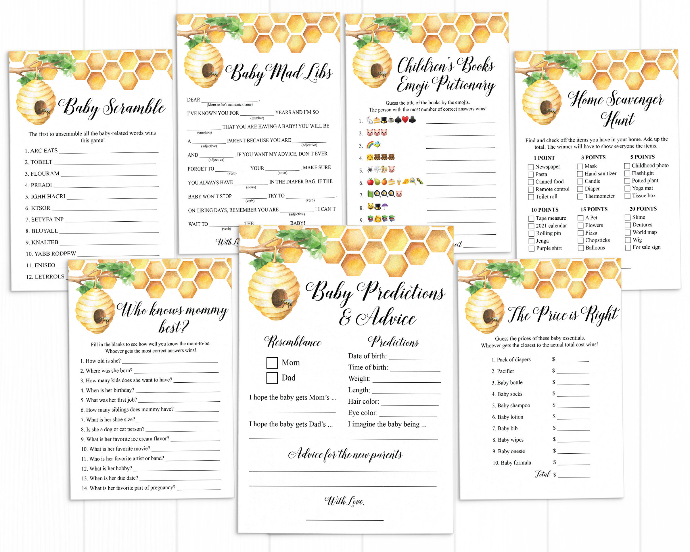 12 Virtual Baby Shower Games Baby Shower Games Virtual Baby | Etsy