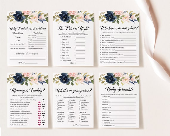 14 Floral Baby Shower Games Floral Baby Shower Games Bundle - Etsy