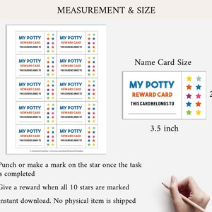 Potty Reward Card Potty Training Cards Reward Cards Potty | Etsy