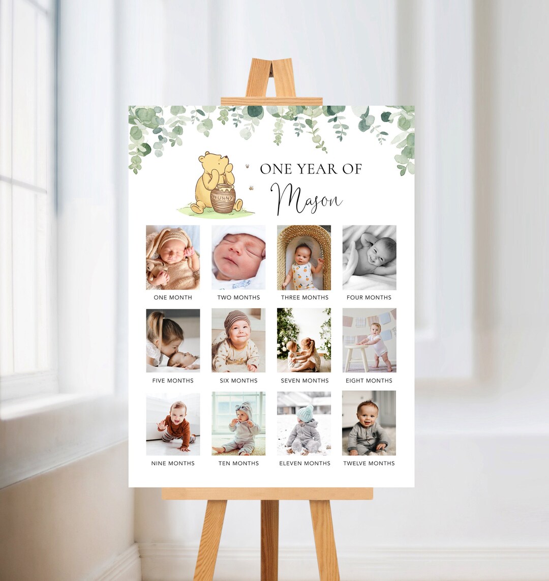 Baby's First Year Poster Template, Baby's First Year Milestone Board ...