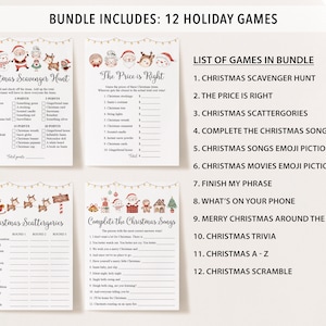 12 Christmas Games Bundle, Christmas Games, Family Christmas Games ...