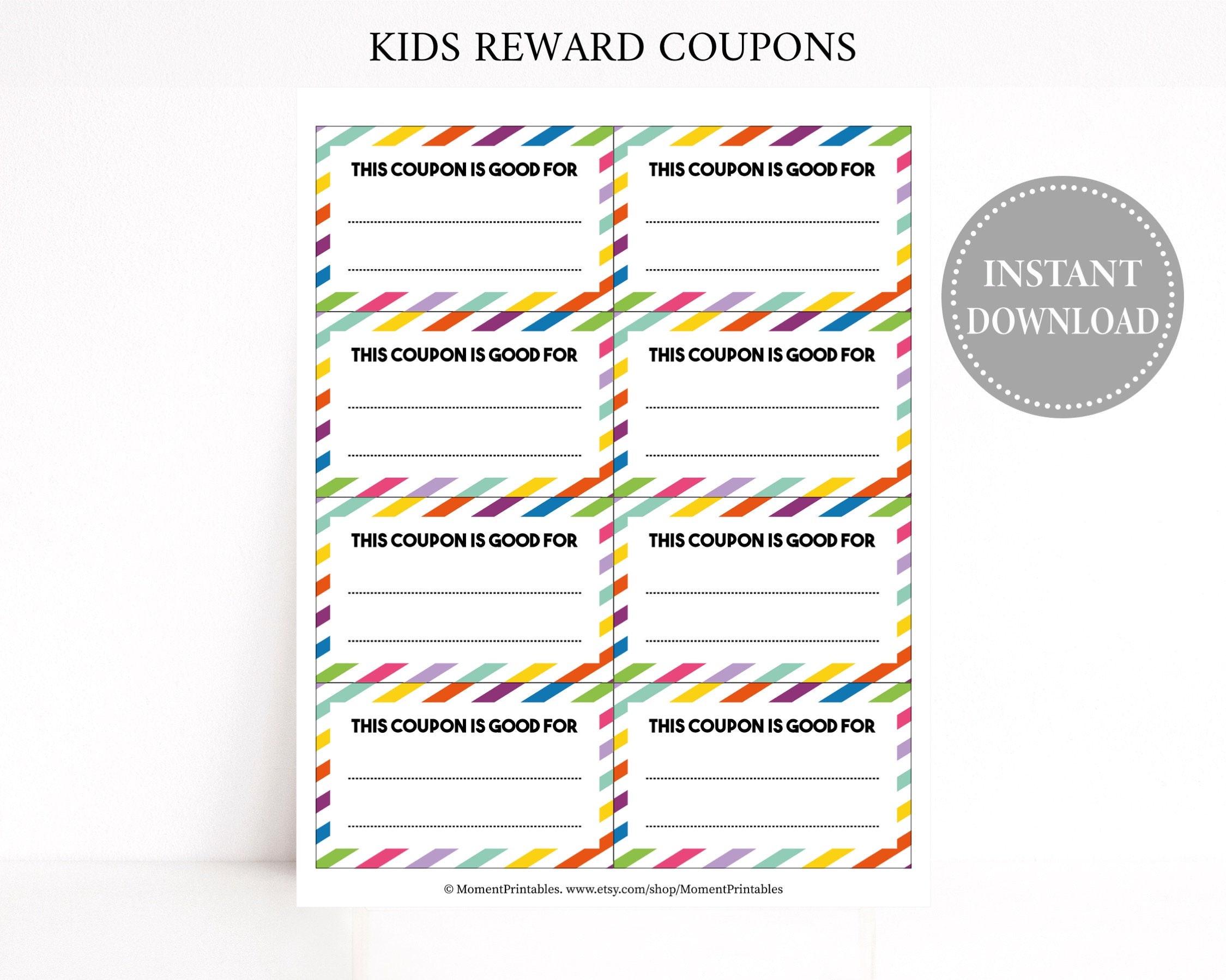 Reward Coupons Reward Ticket Kids Reward Coupons Kids - Etsy Singapore