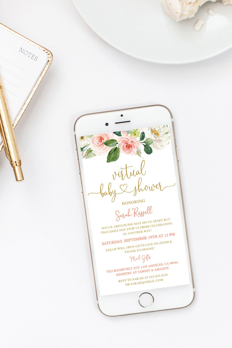 Virtual Baby Shower Invitation Virtual Baby Shower Invite | Etsy