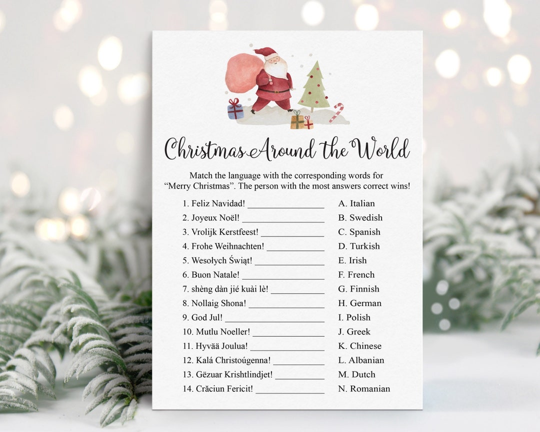 Merry Christmas Around the World, Christmas Party Games, School ...