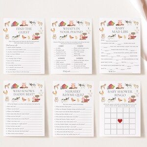 Farm Animals Baby Shower Barnyard Baby Shower Games Red Barn Baby ...