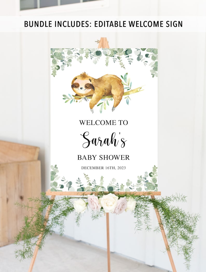 Sloth Baby Shower Bundle Sloth Baby Shower Sloth Baby Shower - Etsy