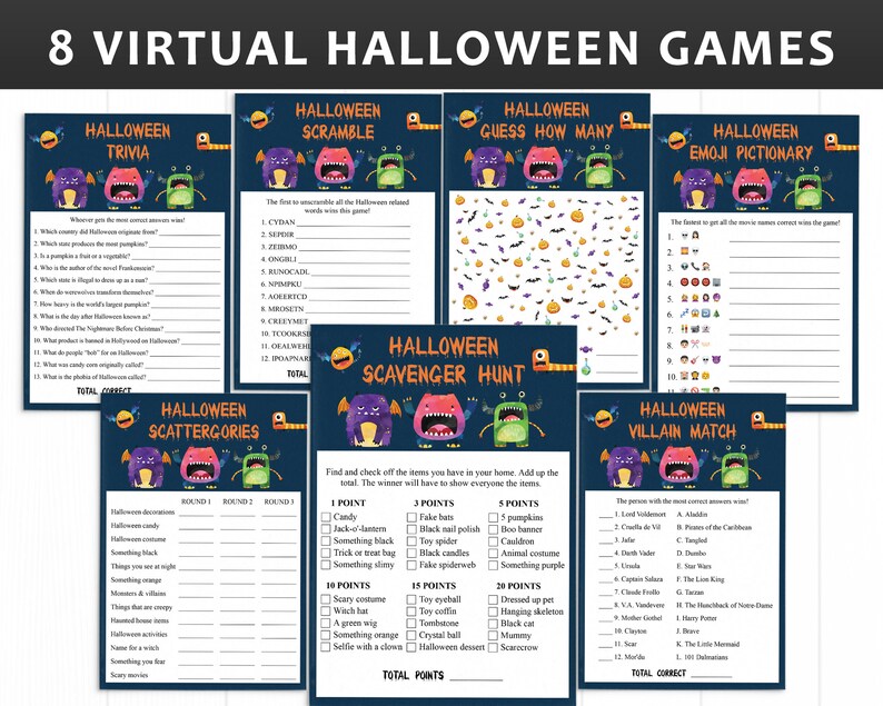 8 Virtual Halloween Games Bundle Halloween Games Bundle Etsy 8 Virtual Halloween Games Bundle Halloween Games Bundle Etsy