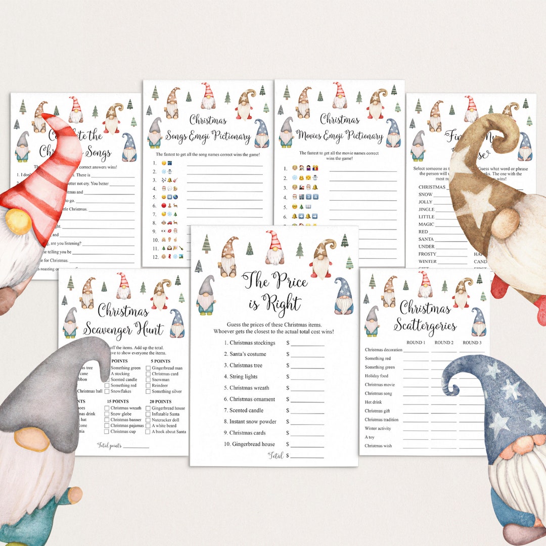 12 Christmas Games Bundle, Gnomes Christmas Games, School Christmas ...