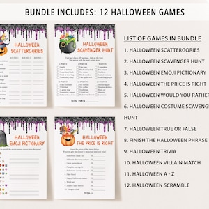 12 Halloween Games Bundle Halloween Games Halloween Games - Etsy