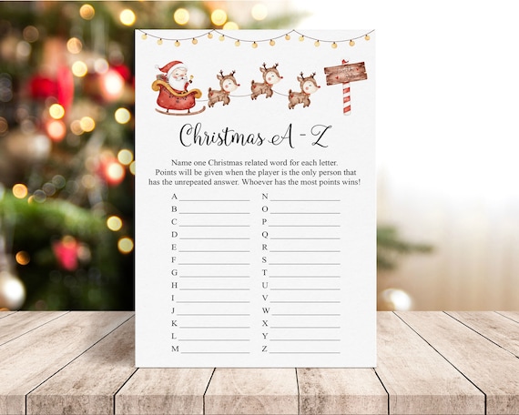 Christmas A to Z Christmas A Z Christmas Party Games - Etsy