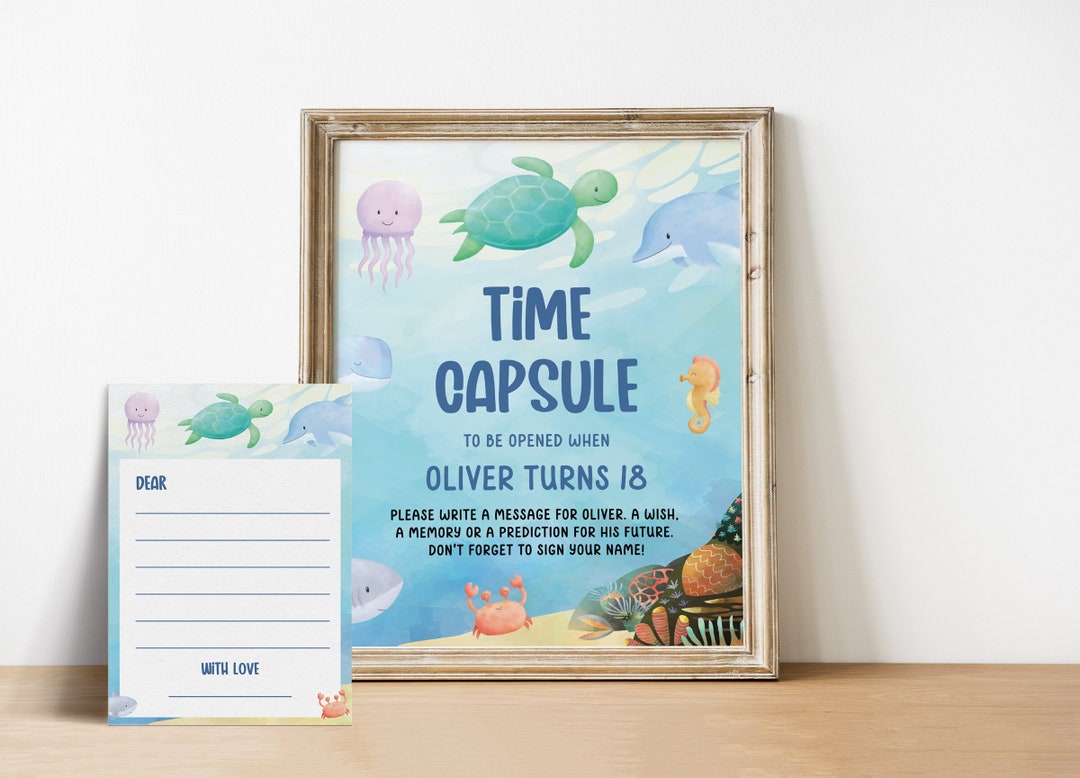1st Birthday Time Capsule Sign, Birthday Time Capsule Sign, Under the ...