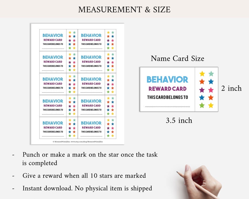 Behavior Reward Cards Reward Cards Routine Cards Kids | Etsy