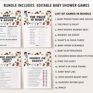 Cowboy Baby Shower Bundle Cowboy Baby Shower Invitation Cowboy Baby ...
