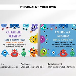 Monster Birthday Party Invite, Monster Birthday Party, Halloween ...