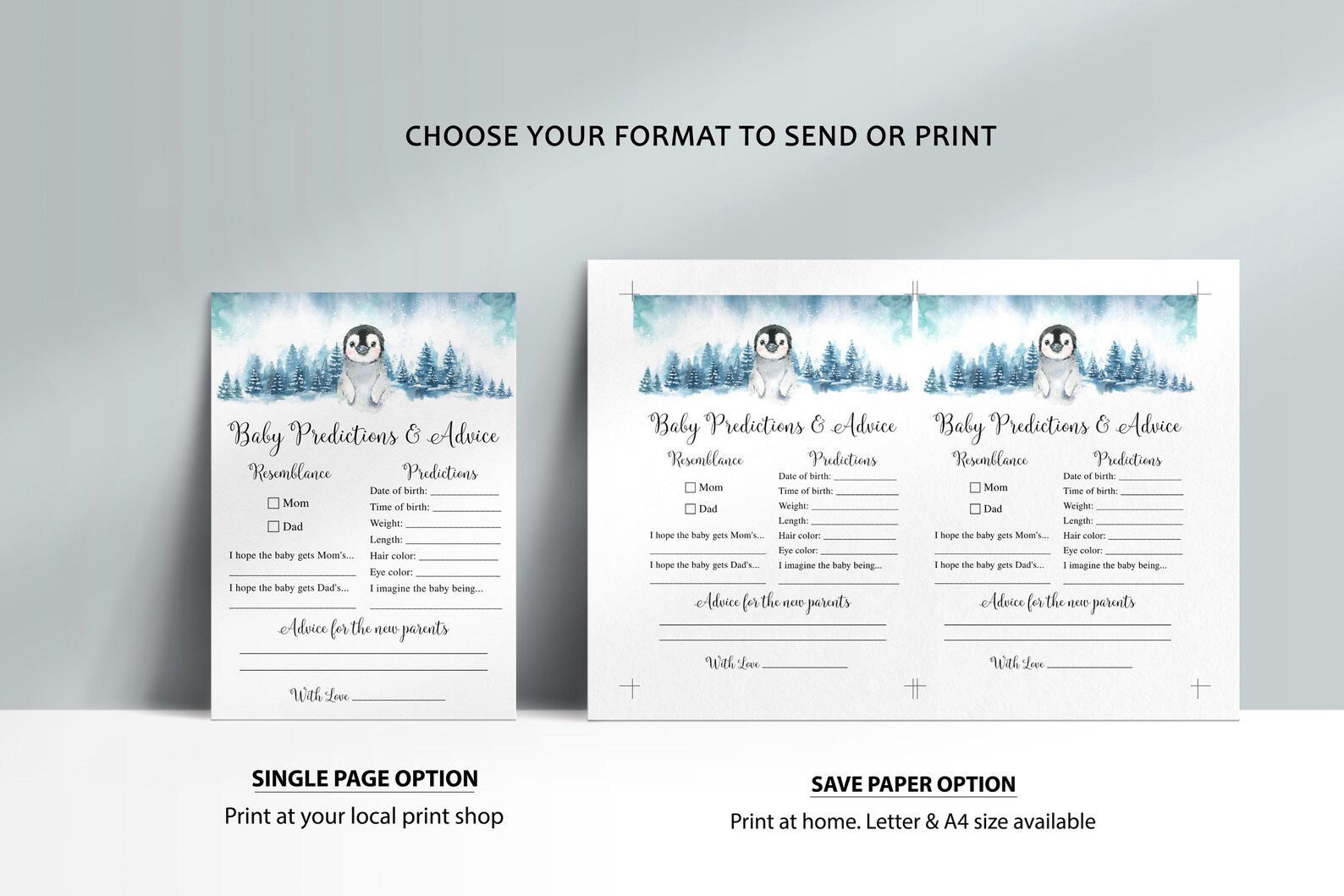 14 Winter Baby Shower Games Penguin Baby Shower Games | Etsy