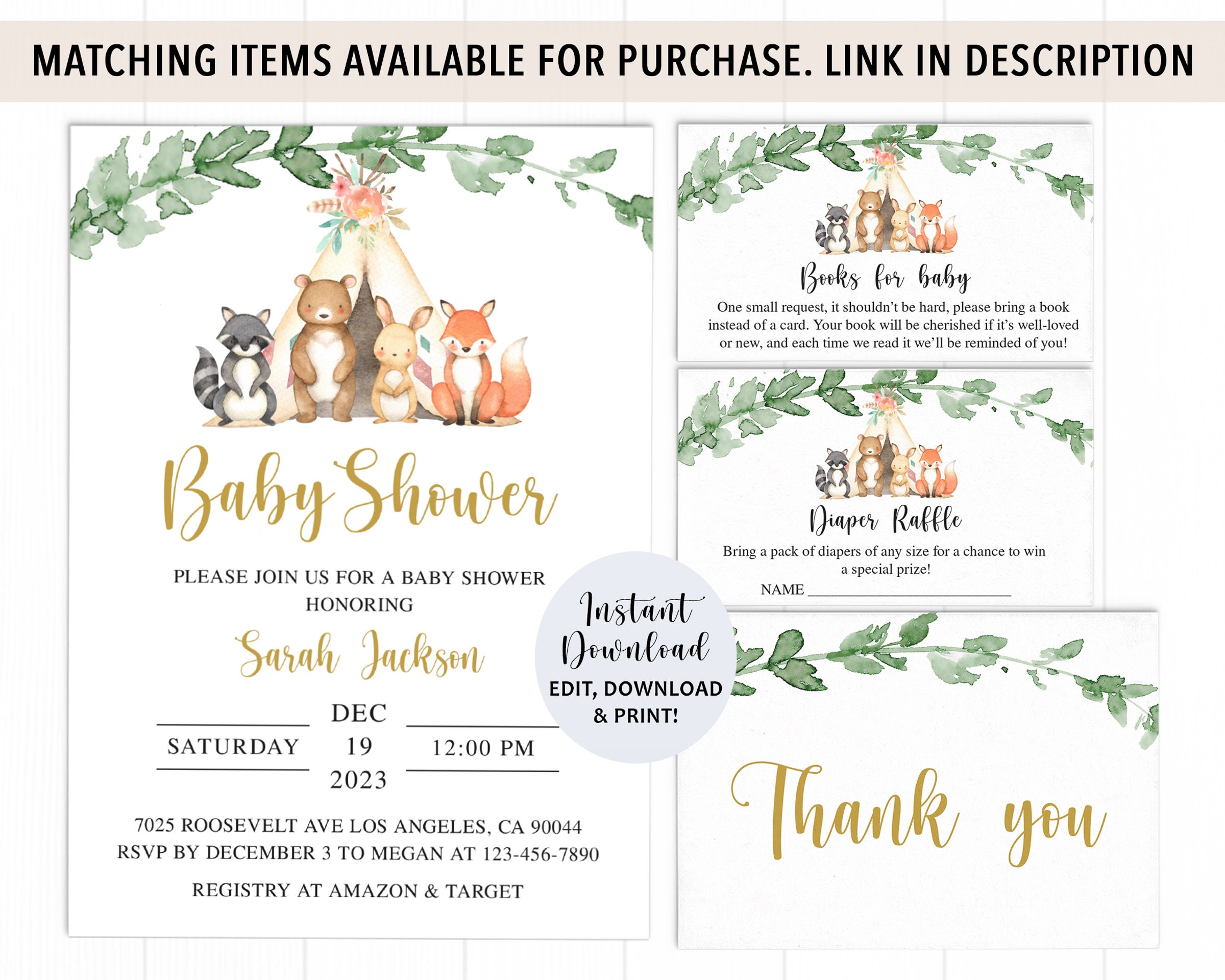 Woodland Animals Guestbook Sign Baby Shower Guest Book Sign | Etsy