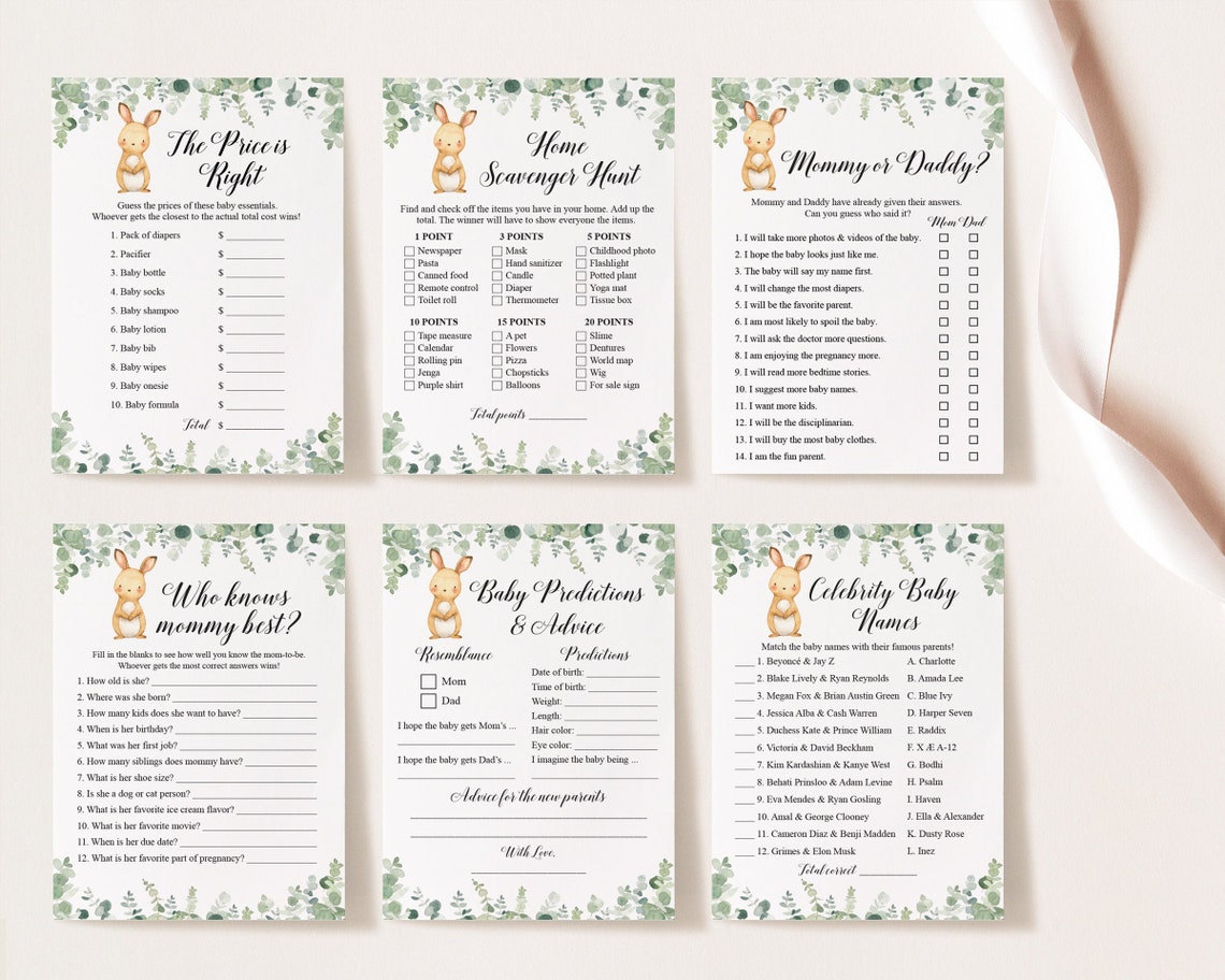 12 Virtual Baby Shower Games Bundle Baby Shower Games | Etsy