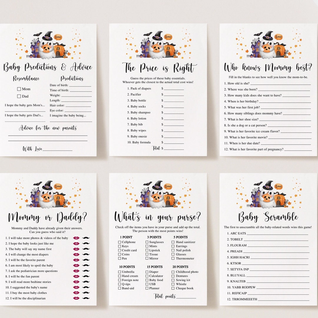 14 Halloween Baby Shower Games, A Little Boo Baby Shower Games, Baby ...