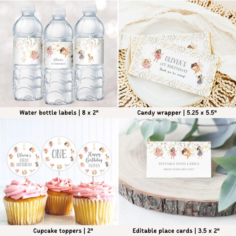 Fairy 1st Birthday Bundle, Fairy First Birthday, Fairy Birthday Bundle ...