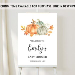 12 Fall Baby Shower Signs, Baby Shower Sign Bundle, Fall Baby Shower ...
